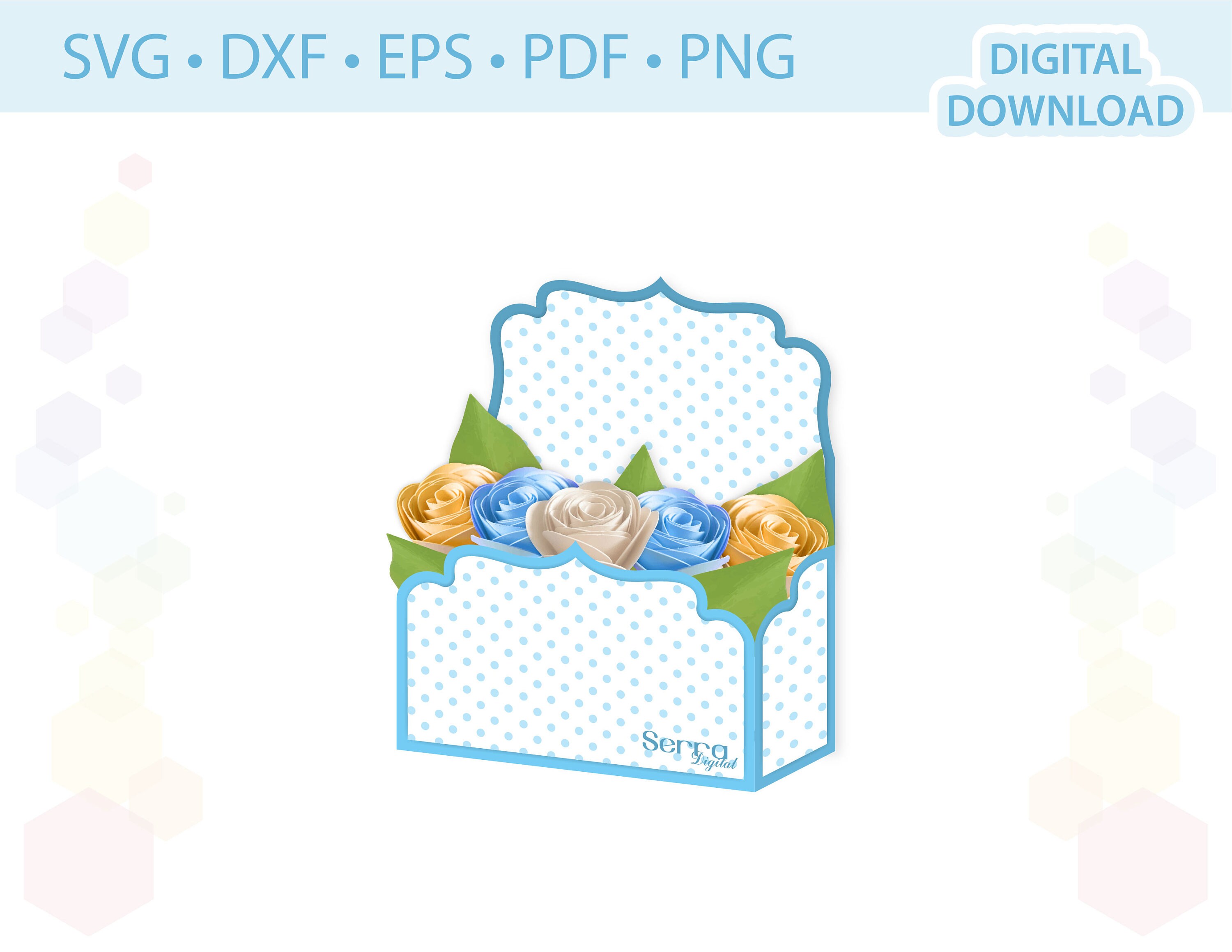 Envelope Box Paper Flower Display Box Gift Box Template .svg - Etsy