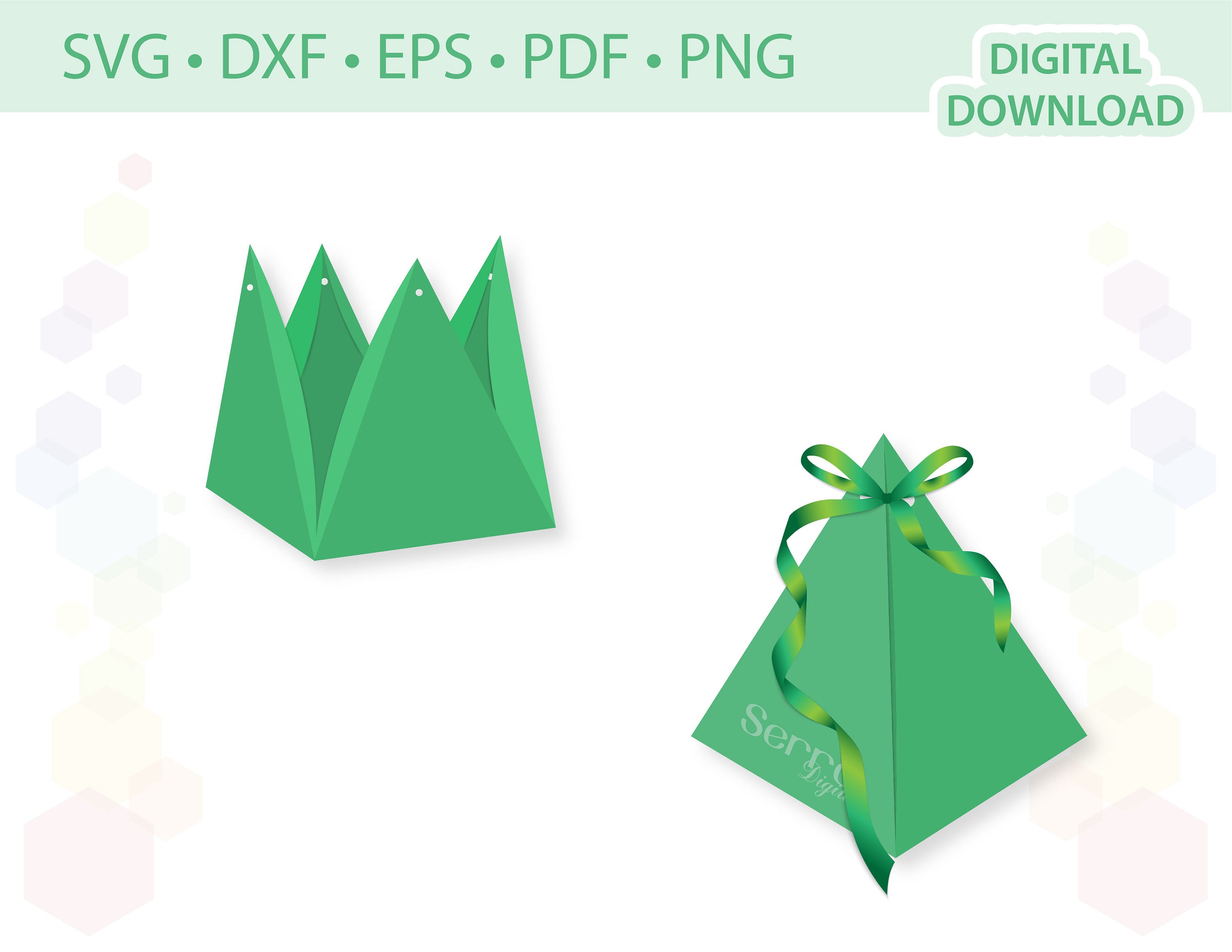Pyramid Favor Box Template .svg .dxf .eps .pdf .png - Etsy
