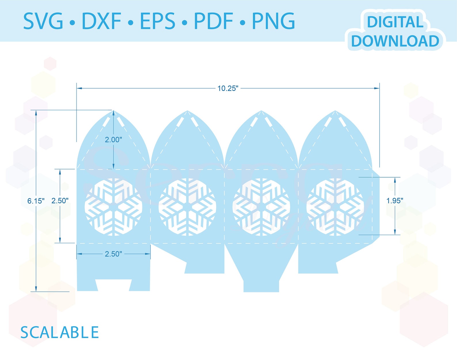 Snowflake Favor Box Template .svg .dxf .eps .pdf .png - Etsy