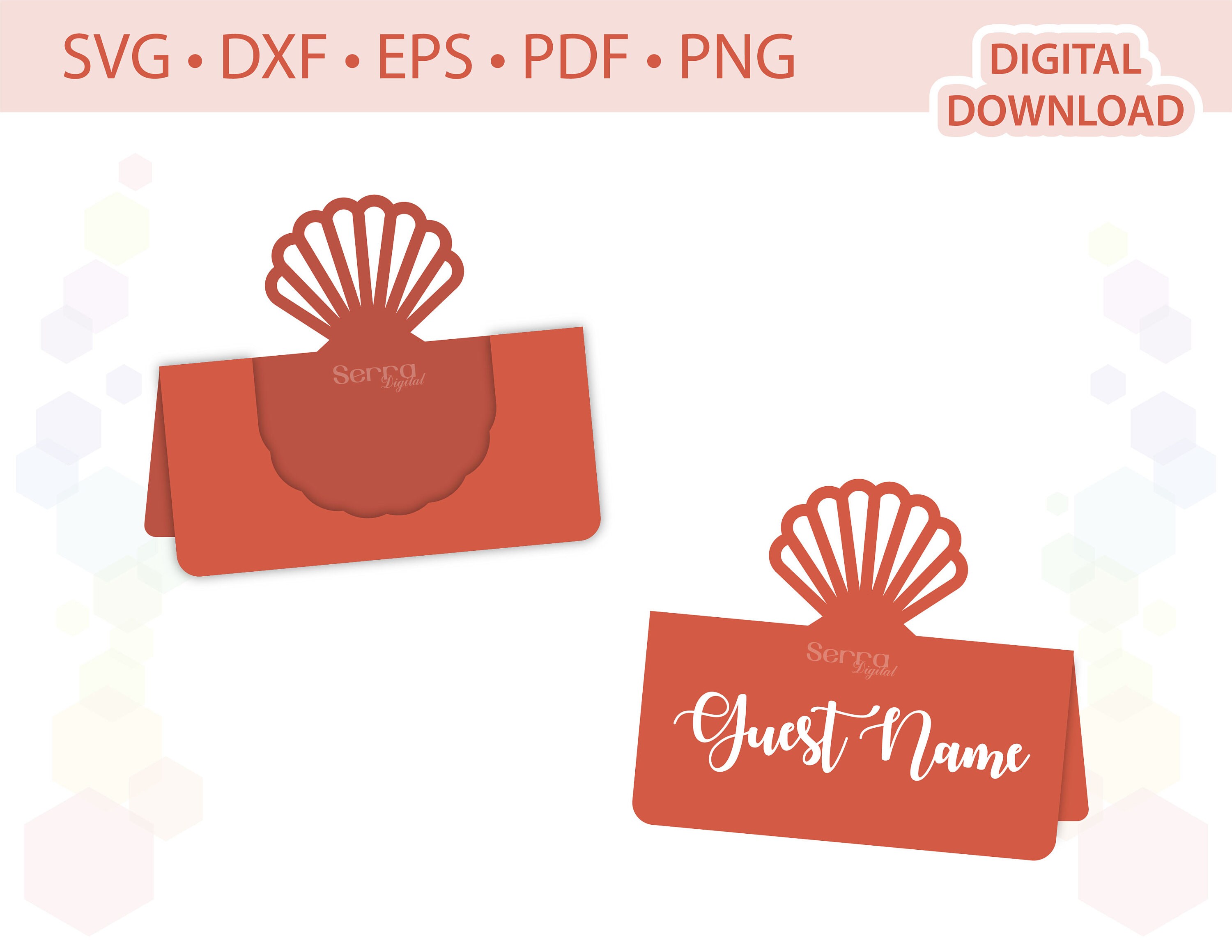 Seashell Place Card Template .svg .dxf .eps .pdf .png | Etsy
