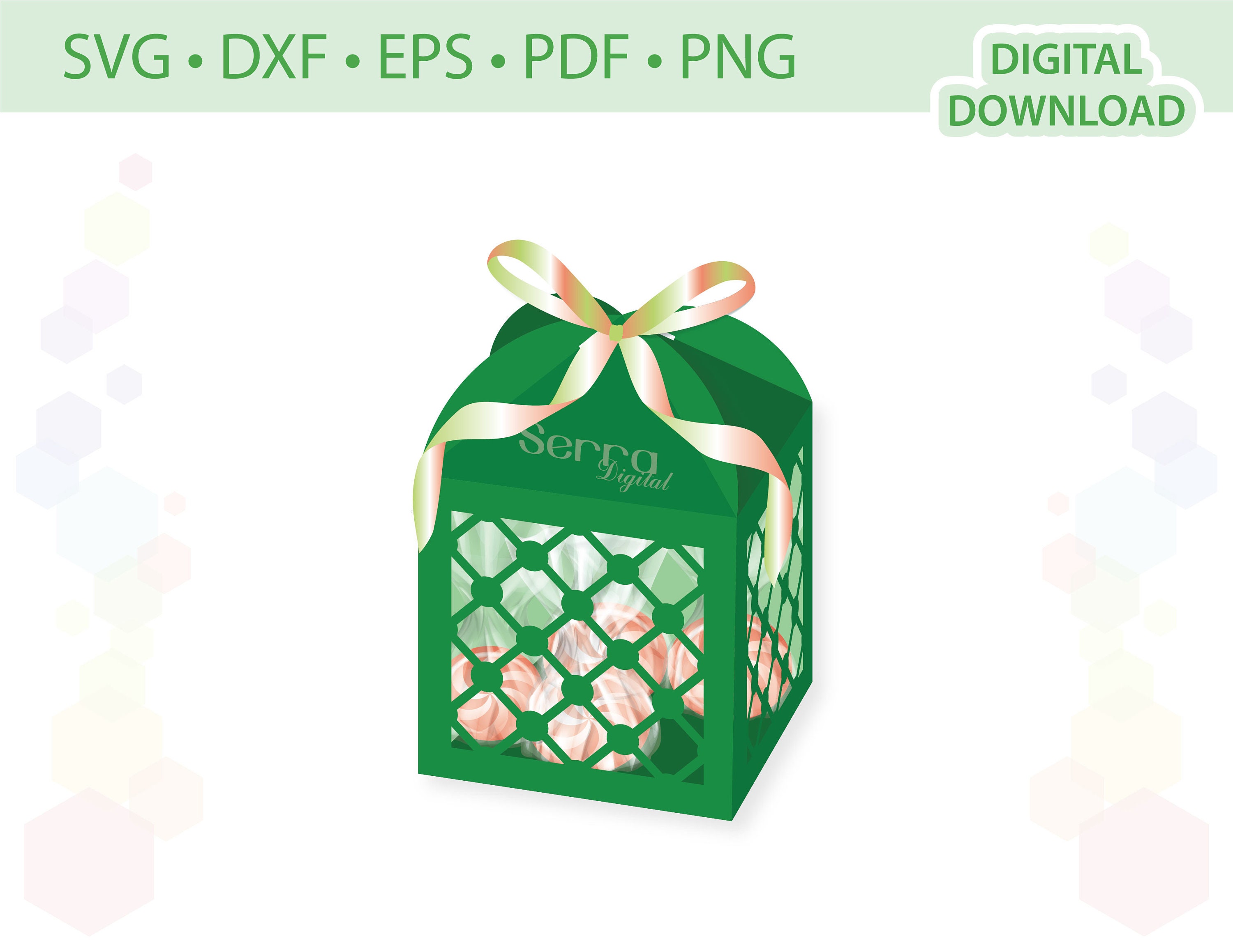 Wedding Favor Box template .svg .dxf .eps .pdf .png | Etsy