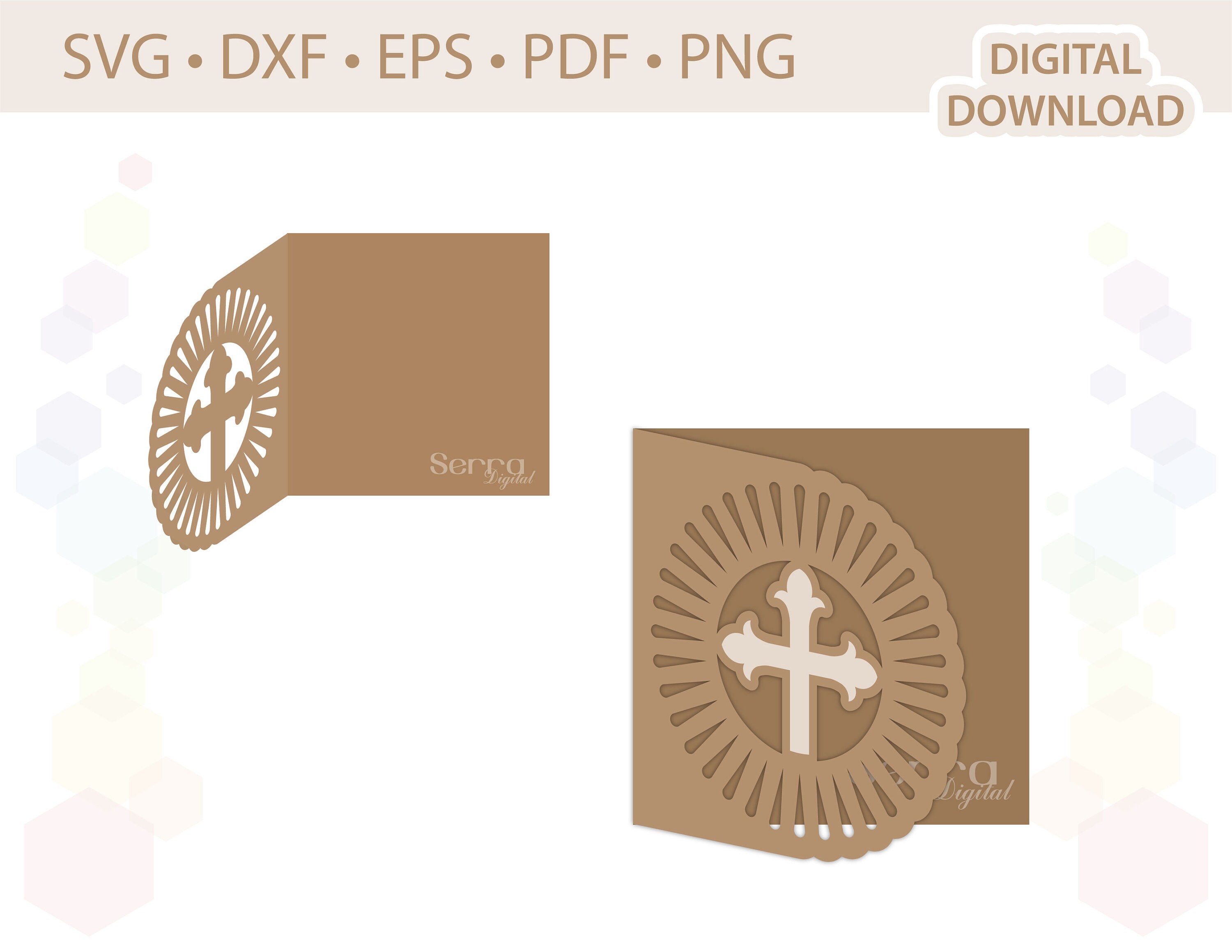 Cross Baptism Card Invitation Template .svg .dxf .eps .pdf - Etsy