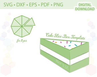 Gable Box Template, Candy Box, Cake Slice Box, Cake Box, Wedding Favor ...