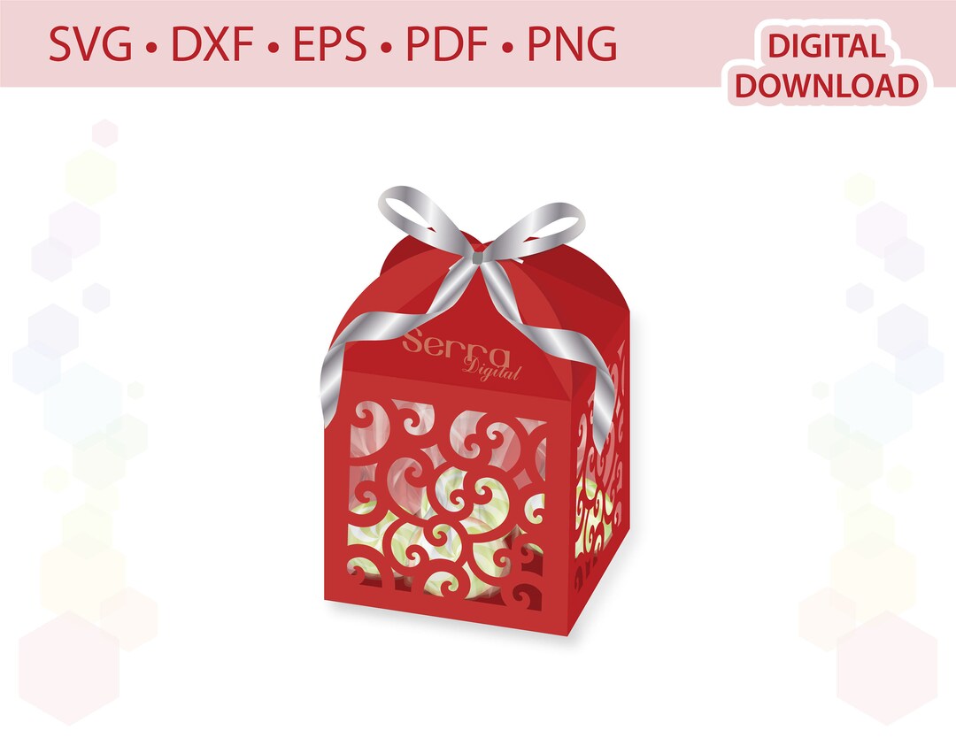 Wedding Favor Box Template .svg .dxf .eps .pdf .png - Etsy