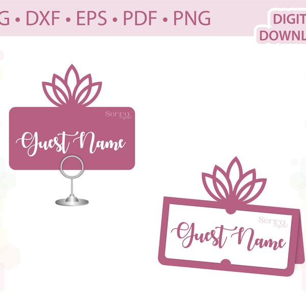 Flower Place Card Svg - Etsy