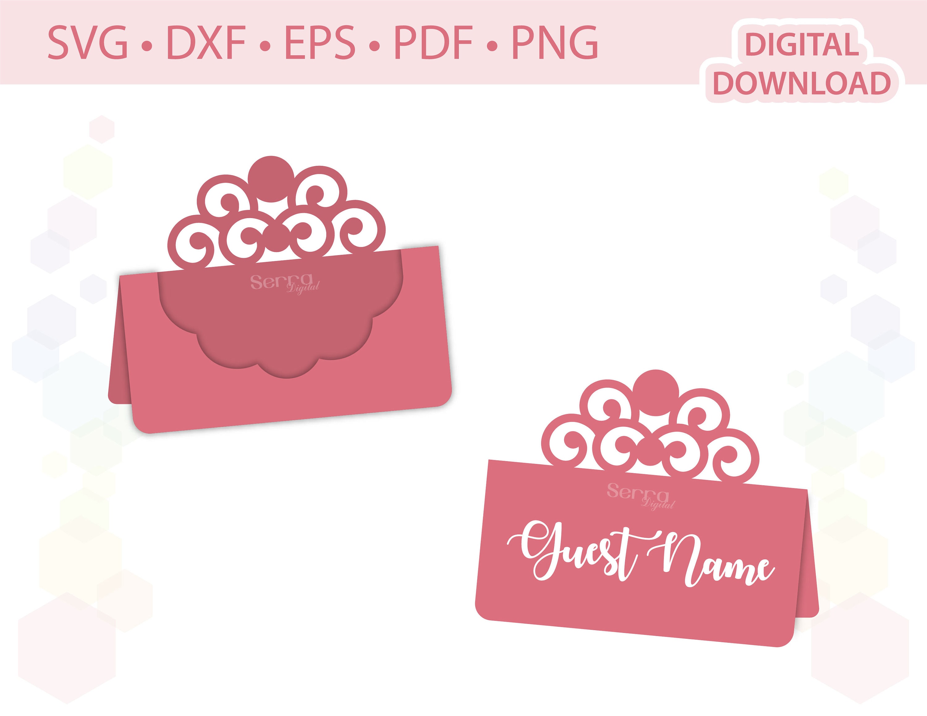 Place Card Template .svg .dxf .eps .pdf .png - Etsy