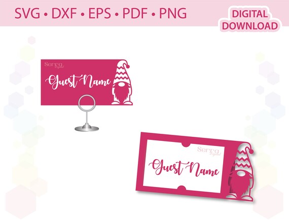 Gnome Place Card Template Name Card Template .svg .dxf .eps - Etsy