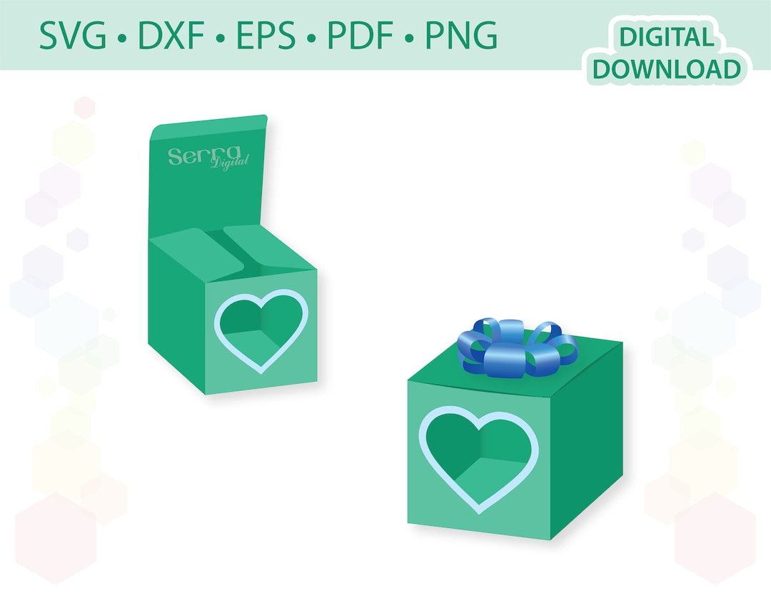 Heart Window Box Template .svg .dxf .eps .pdf .png - Etsy