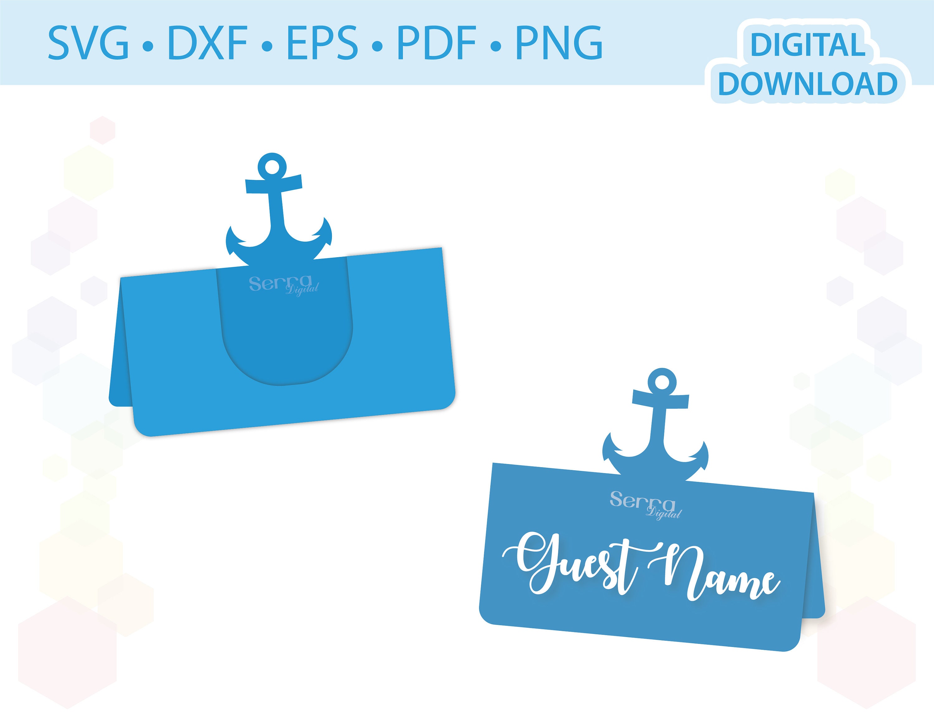 Anchor Place Card Template .svg .dxf .eps .pdf .png | Etsy