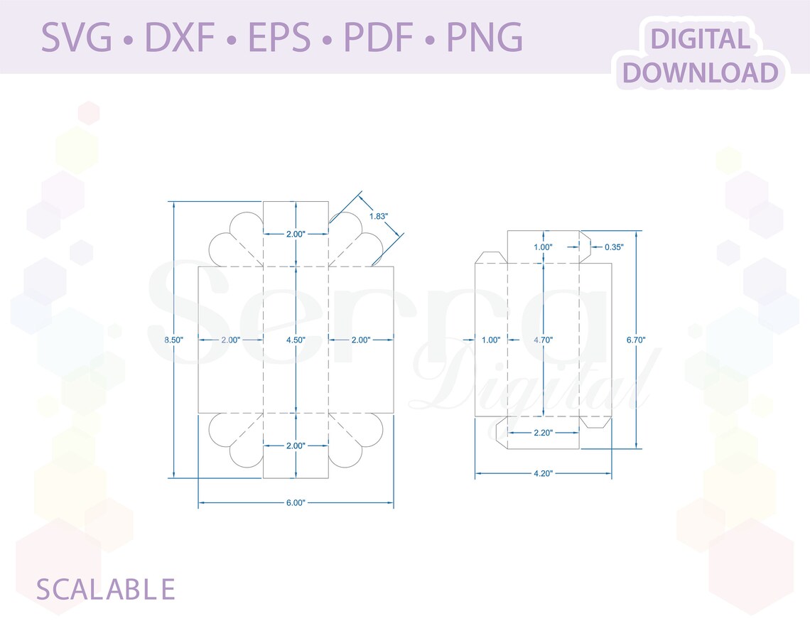 Rectangular Explosion Box Templates .svg .dxf .eps .pdf .png | Etsy