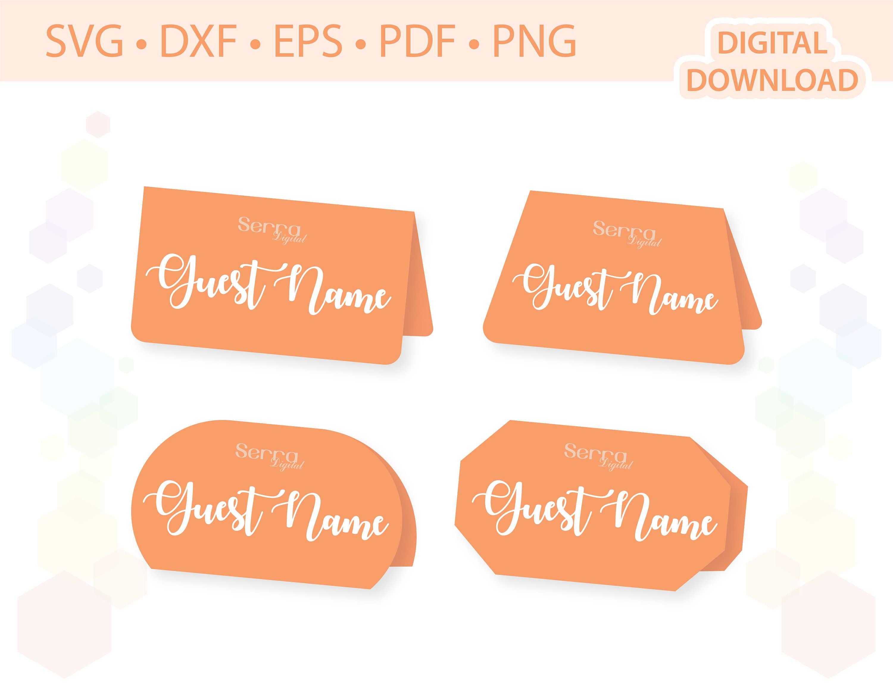 Basic Place Card Templates .svg .dxf .eps .pdf .png | Etsy