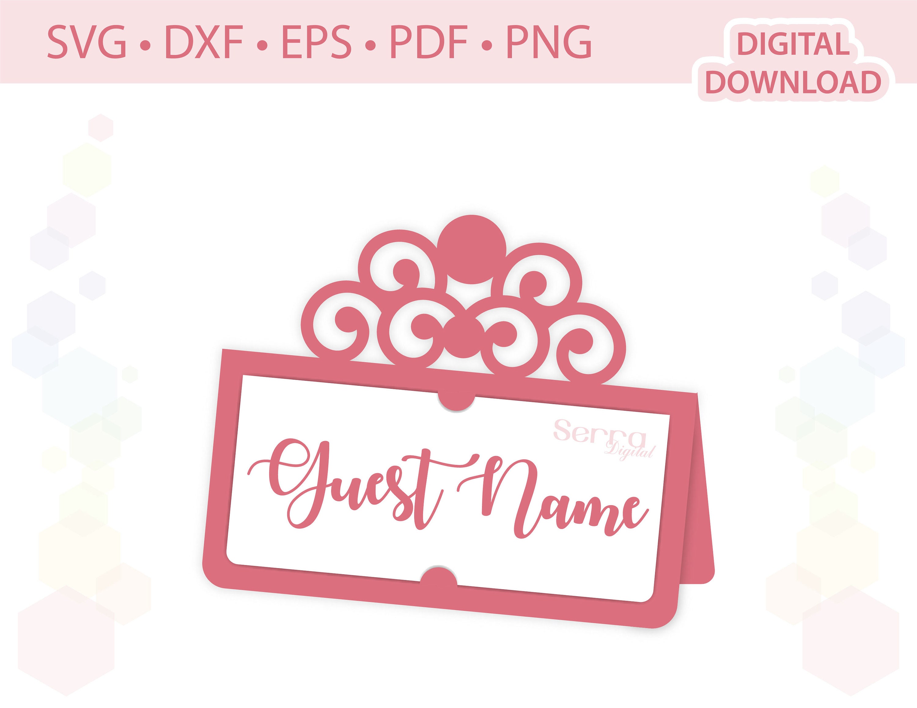Place card template .svg .dxf .eps .pdf .png | Etsy