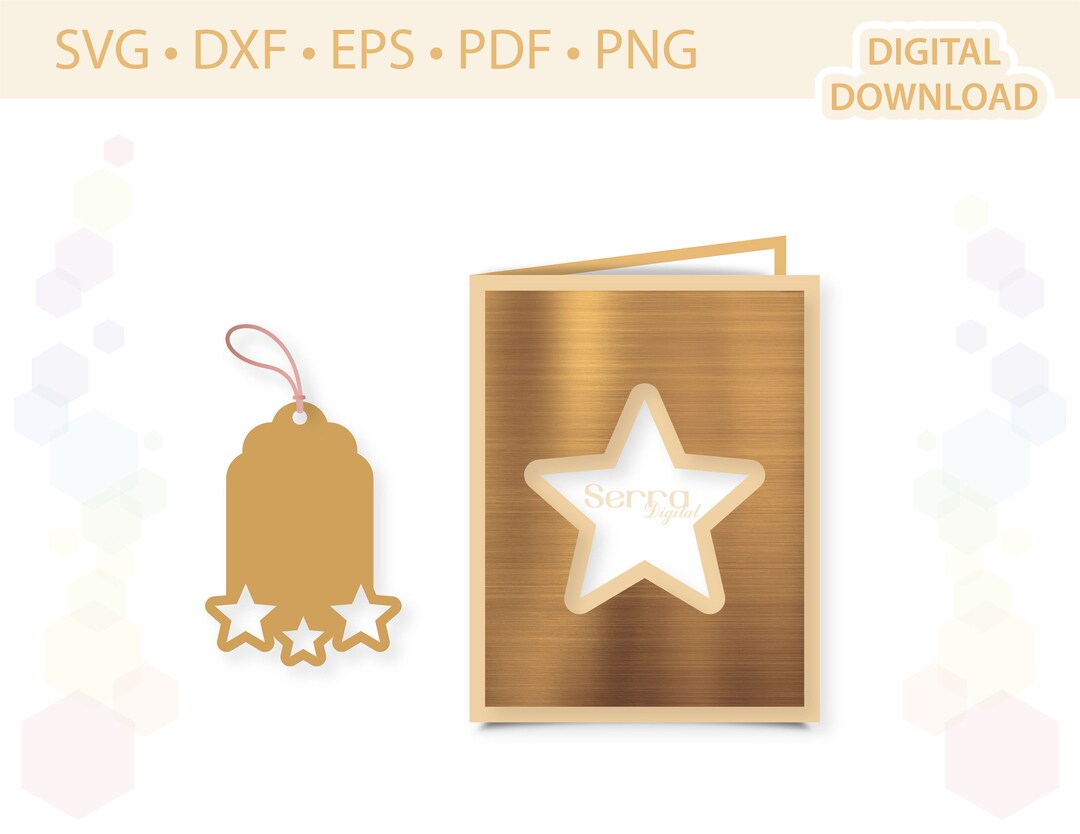Star Card Gift Tag Bundle Template .svg .dxf .eps .pdf .png - Etsy