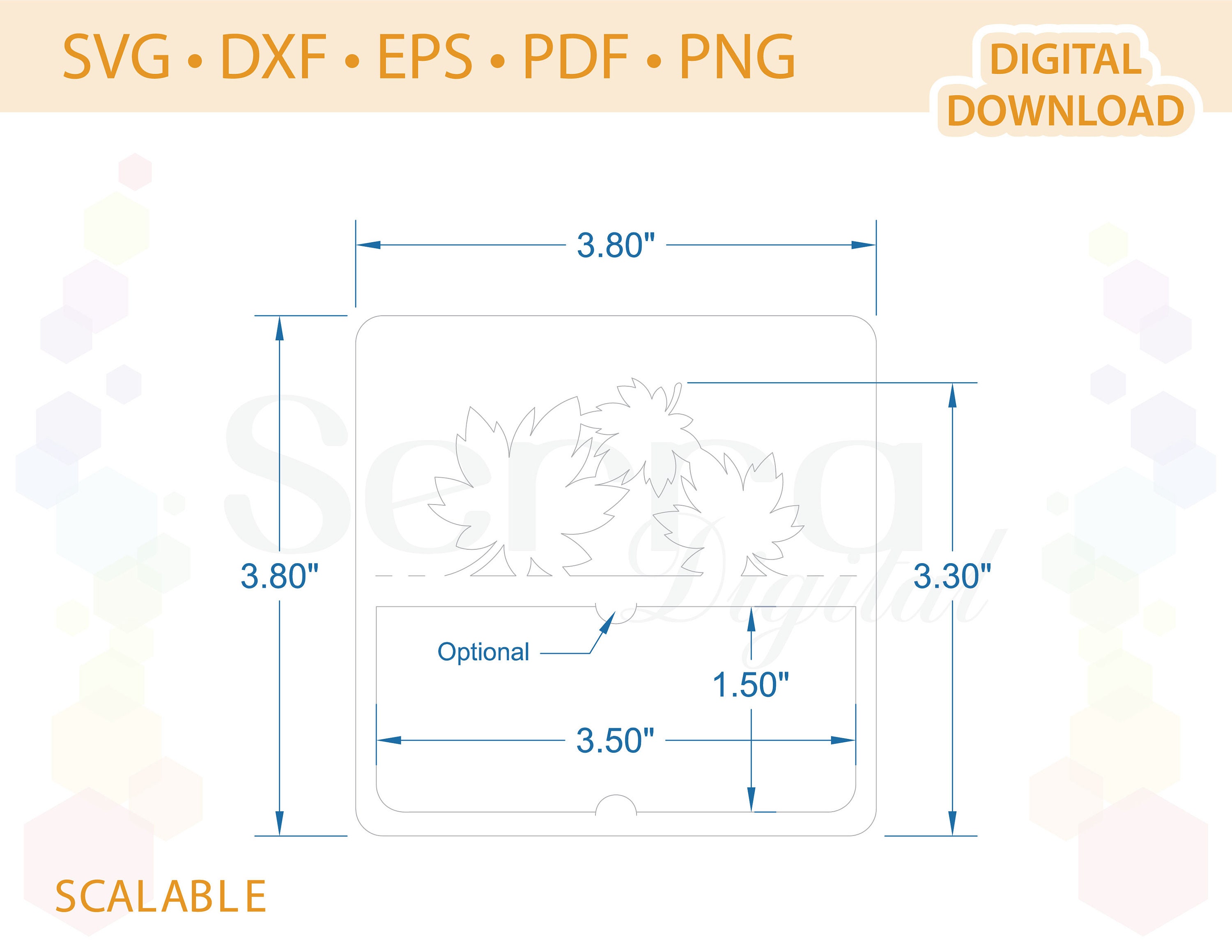 Fall leaves Place name card template .svg .dxf .eps .pdf .png | Etsy