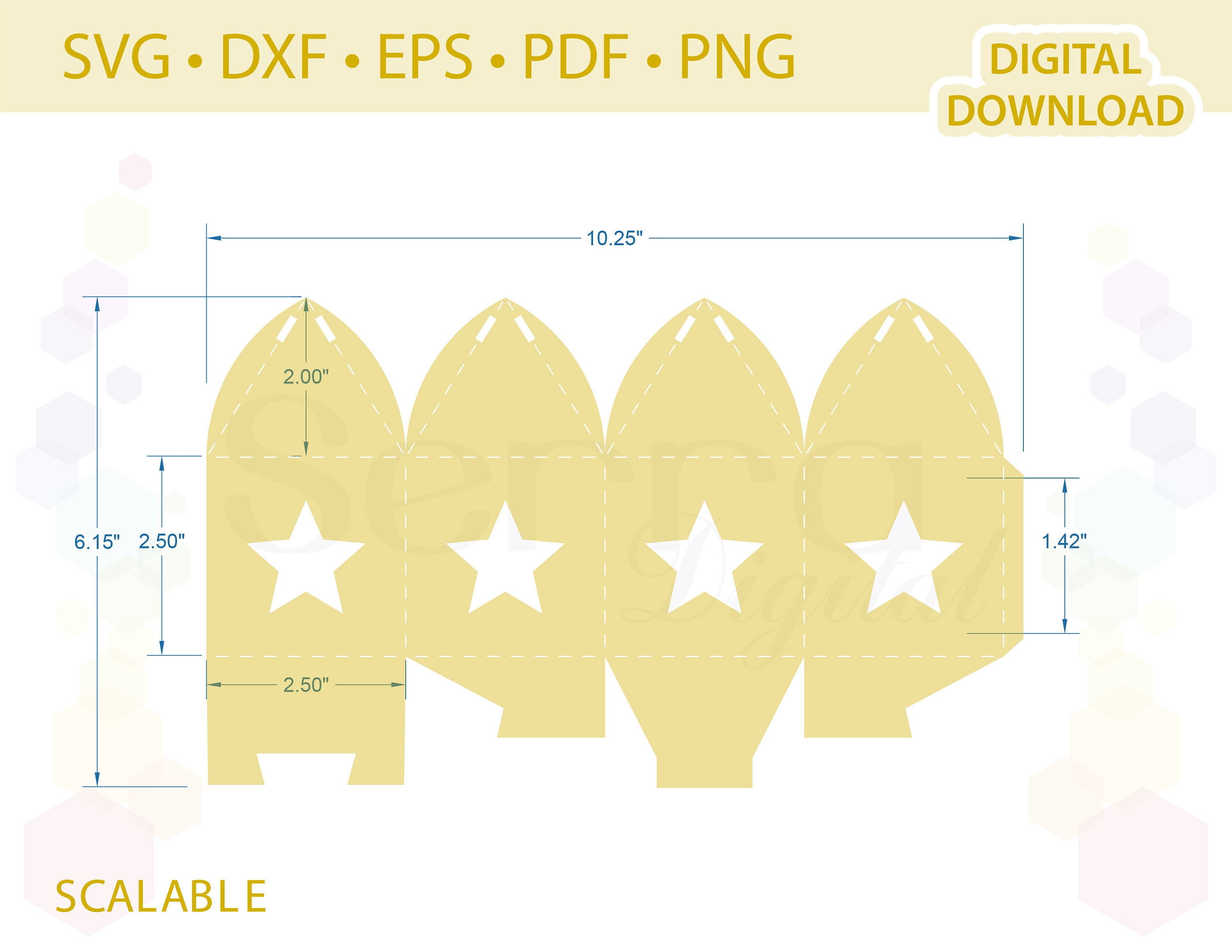 Star Favor Box Template .svg .dxf .eps .pdf .png - Etsy