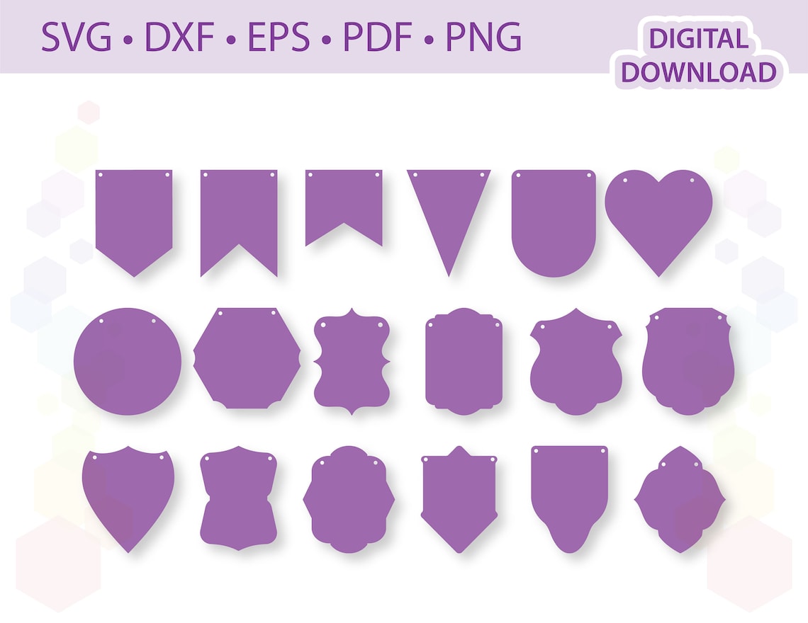 Plantilla de banner de banderín .svg .dxf .eps .pdf .png | Etsy España