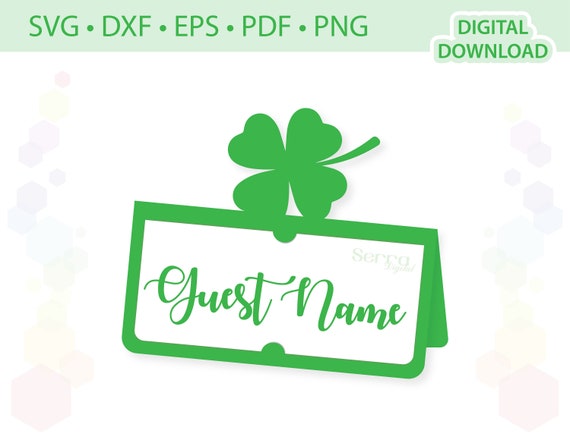 Shamrock Place card template .svg .dxf .eps .pdf .png | Etsy