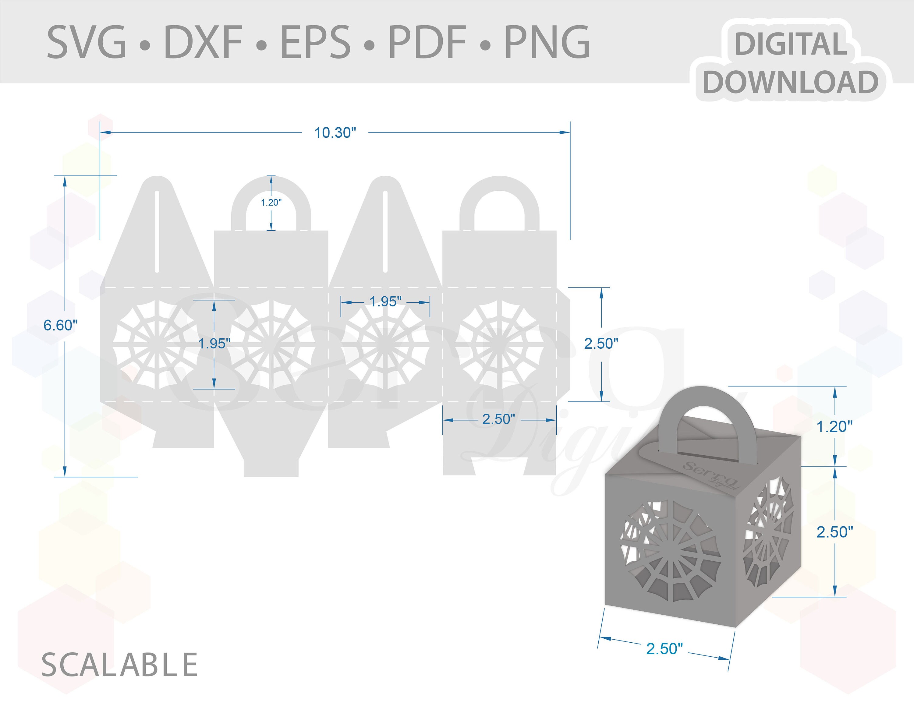 Cobweb Halloween Treat Box Template .svg .dxf .eps .pdf .png - Etsy