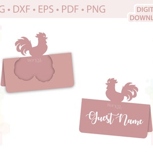 Rooster Place Card Template .svg .dxf .eps .pdf .png - Etsy