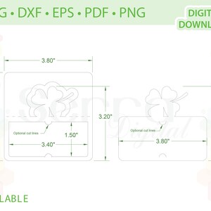 Shamrock Place Card Template .svg .dxf .eps .pdf .png - Etsy