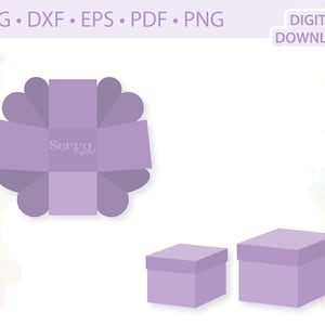 Square Explosion Box Templates .svg .dxf .eps .pdf .png - Etsy