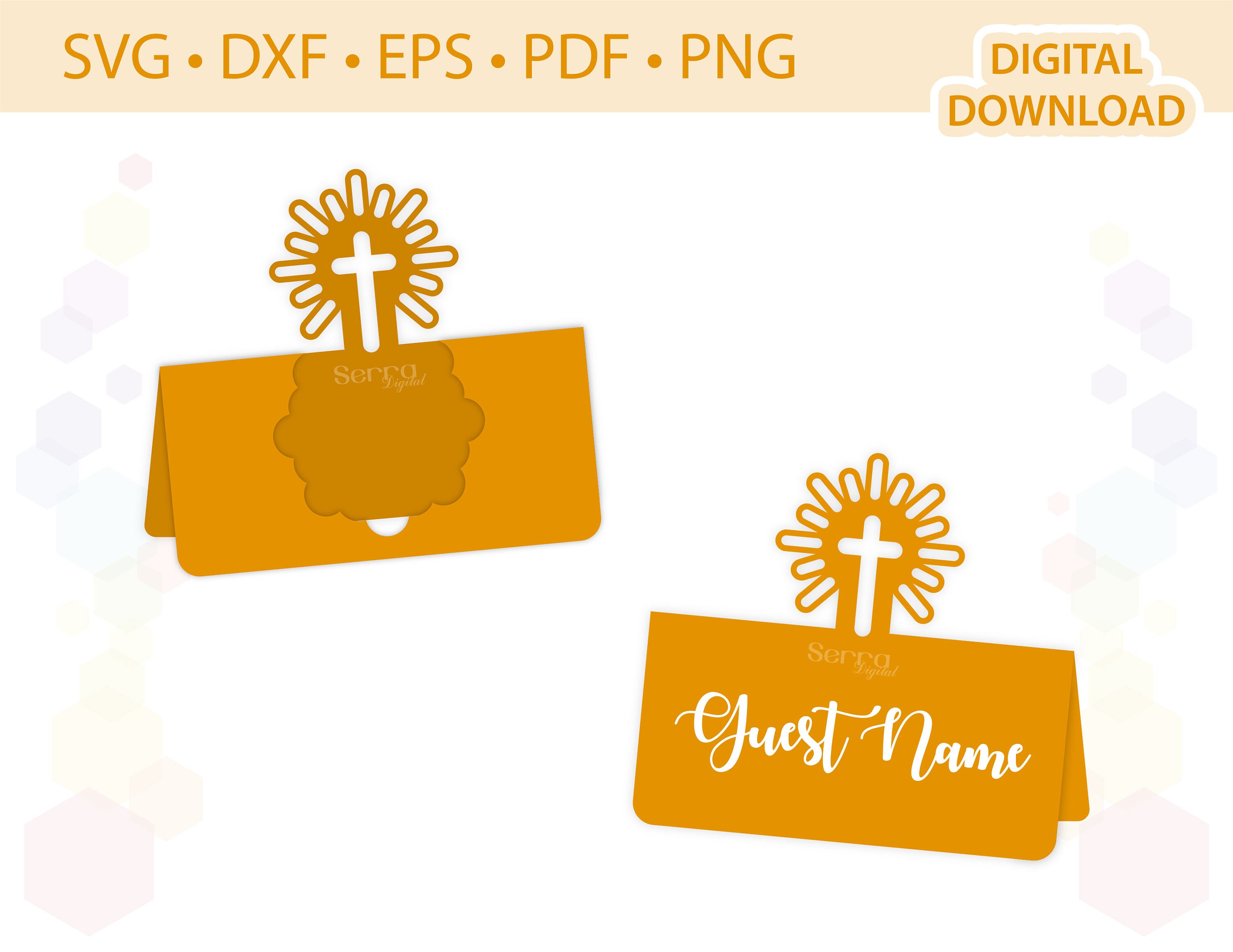 Cross Place Card Name Card Template .svg .dxf .eps .pdf .png - Etsy