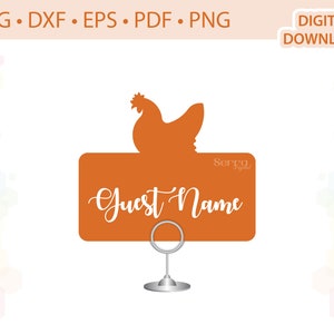 Chicken Hen Place card Chicken Hen Name card template .svg | Etsy