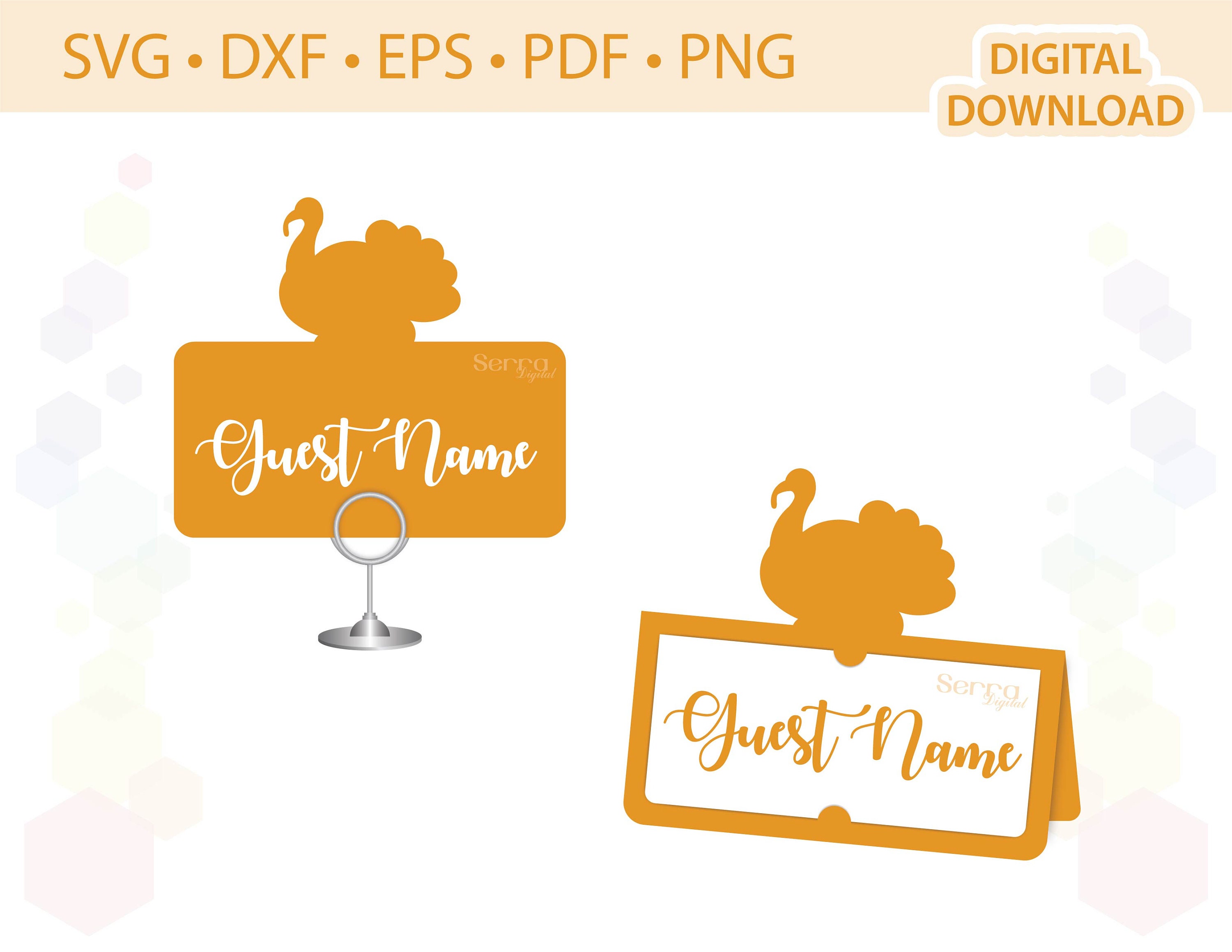 Turkey Place card Thanksgiving Place card template .svg .dxf | Etsy