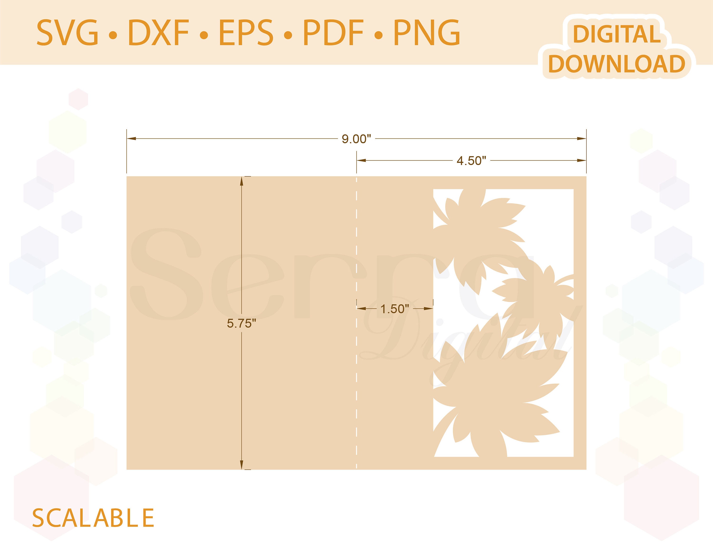 Fall Card Template .svg .dxf .eps .pdf .png | Etsy