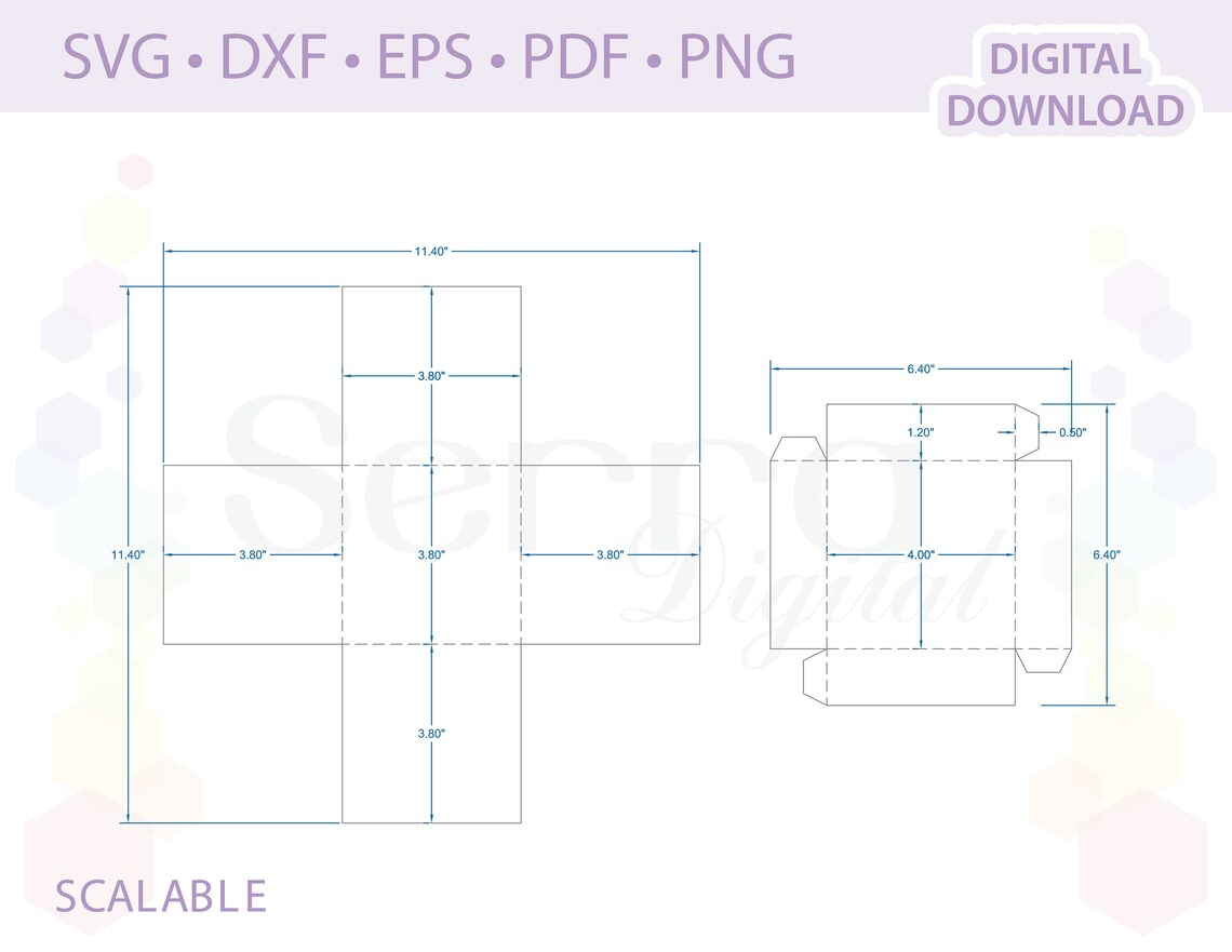 Square Explosion Box Templates .svg .dxf .eps .pdf .png - Etsy