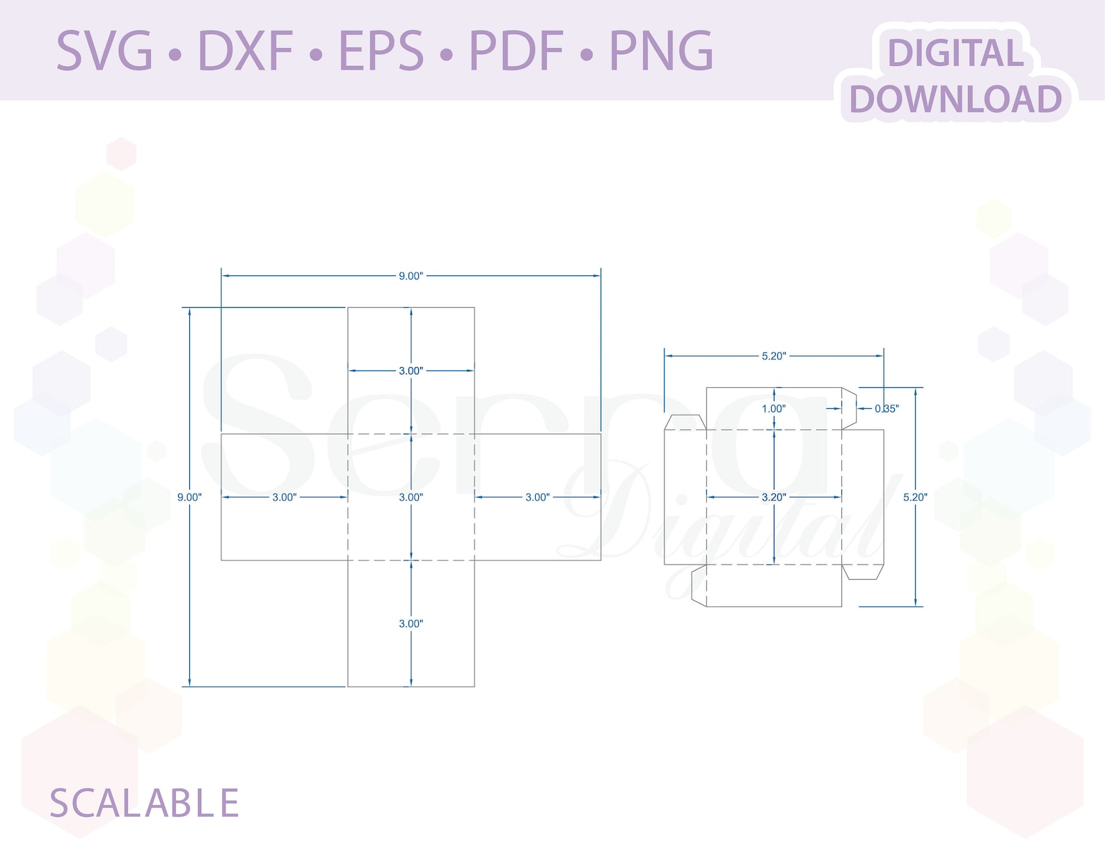 Square Explosion Box Templates .svg .dxf .eps .pdf .png - Etsy