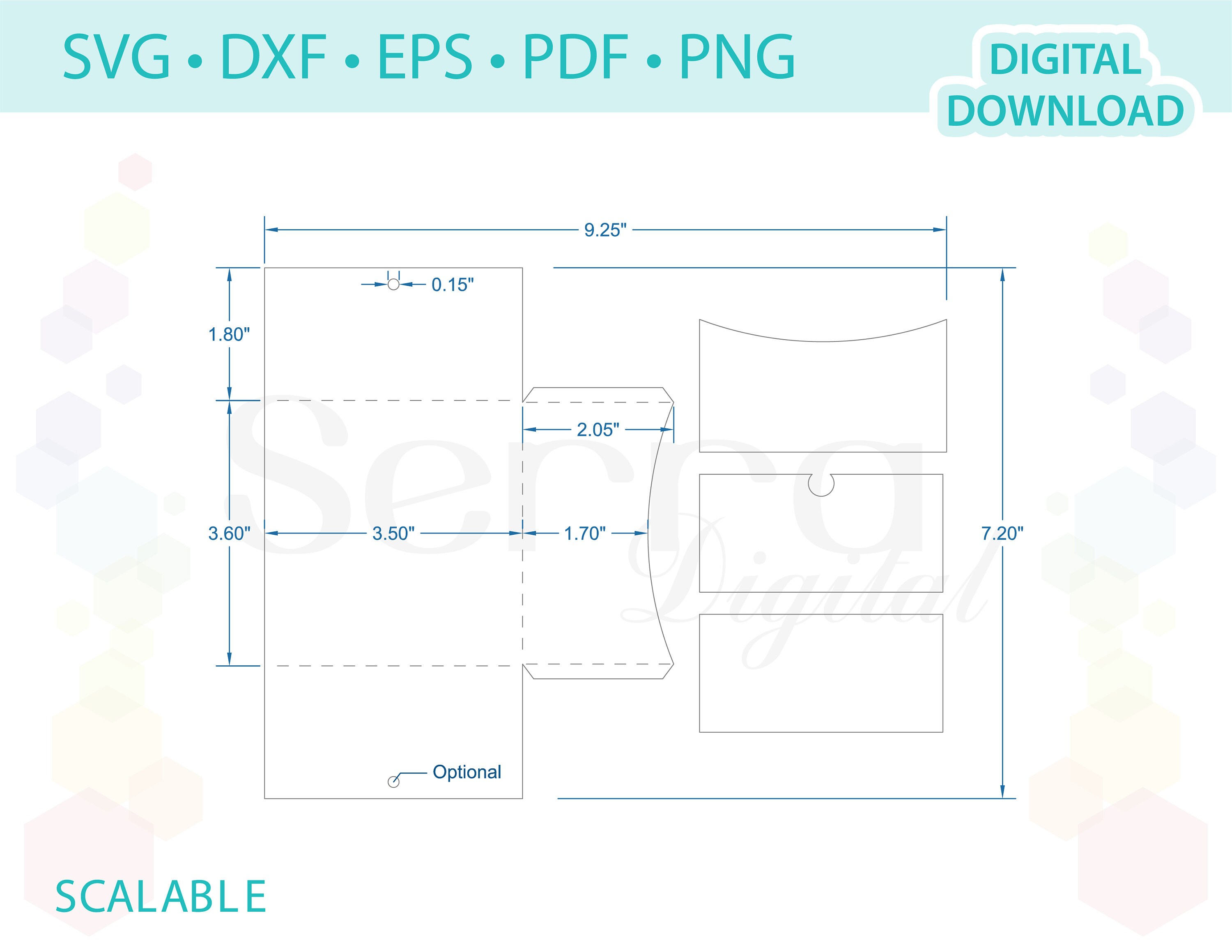 Gate-fold Gift Card Holder Template .svg .dxf .eps .pdf .png - Etsy