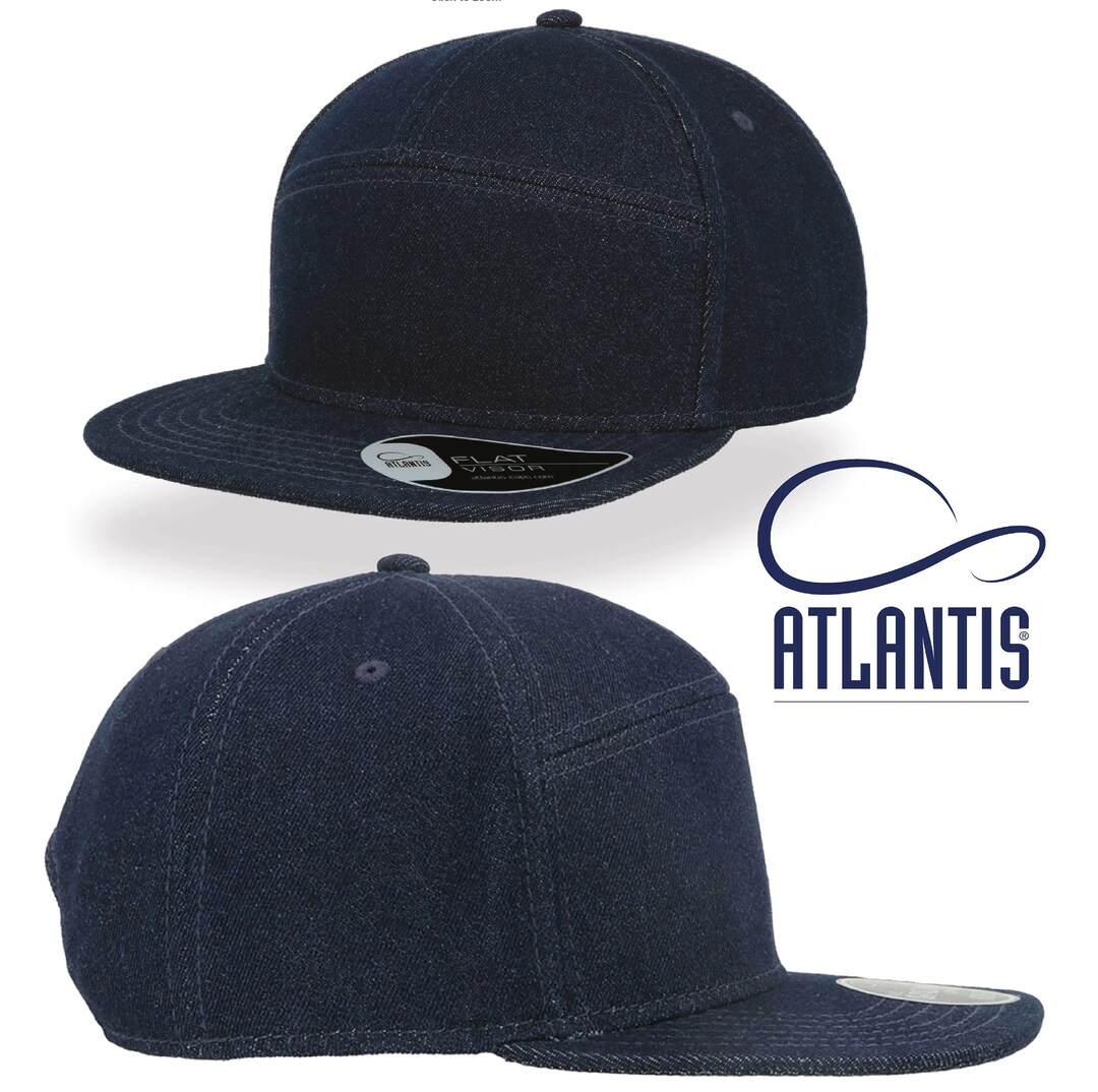 Denim Caps Atlantis Deck 7 Panel Flat Visor - Etsy
