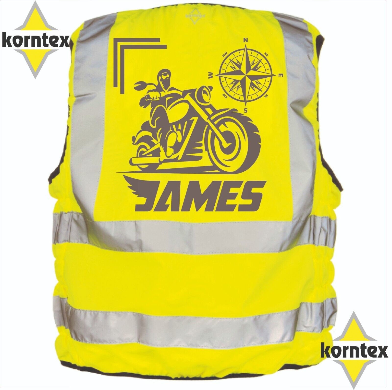 Personalised Mens Hi Viz Vest Motorbike Motorcycle Waterproof - Etsy