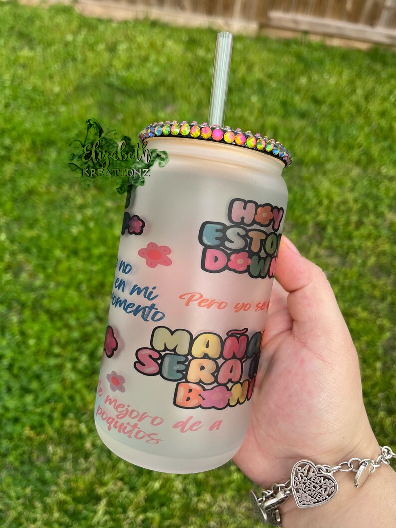 Karol G Me Curo Del Corazón Glass Cup Mañana Será Mas Bonito - Etsy