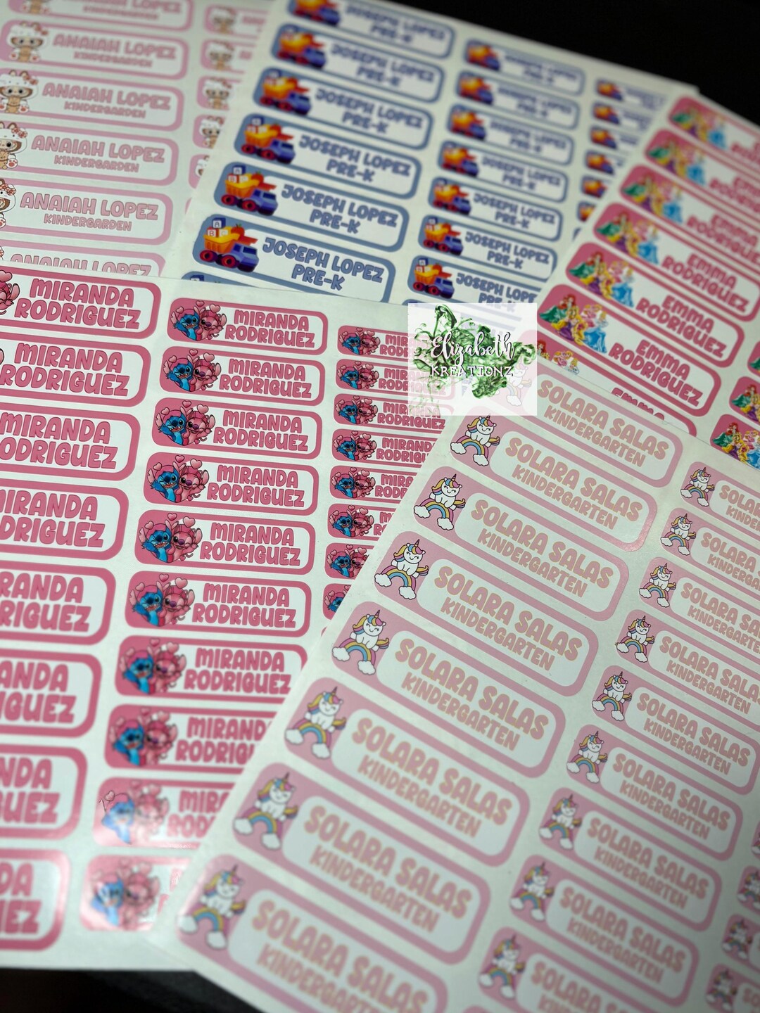 Back to School Label Sticker Sheet | Custom Name Stickers | School ...