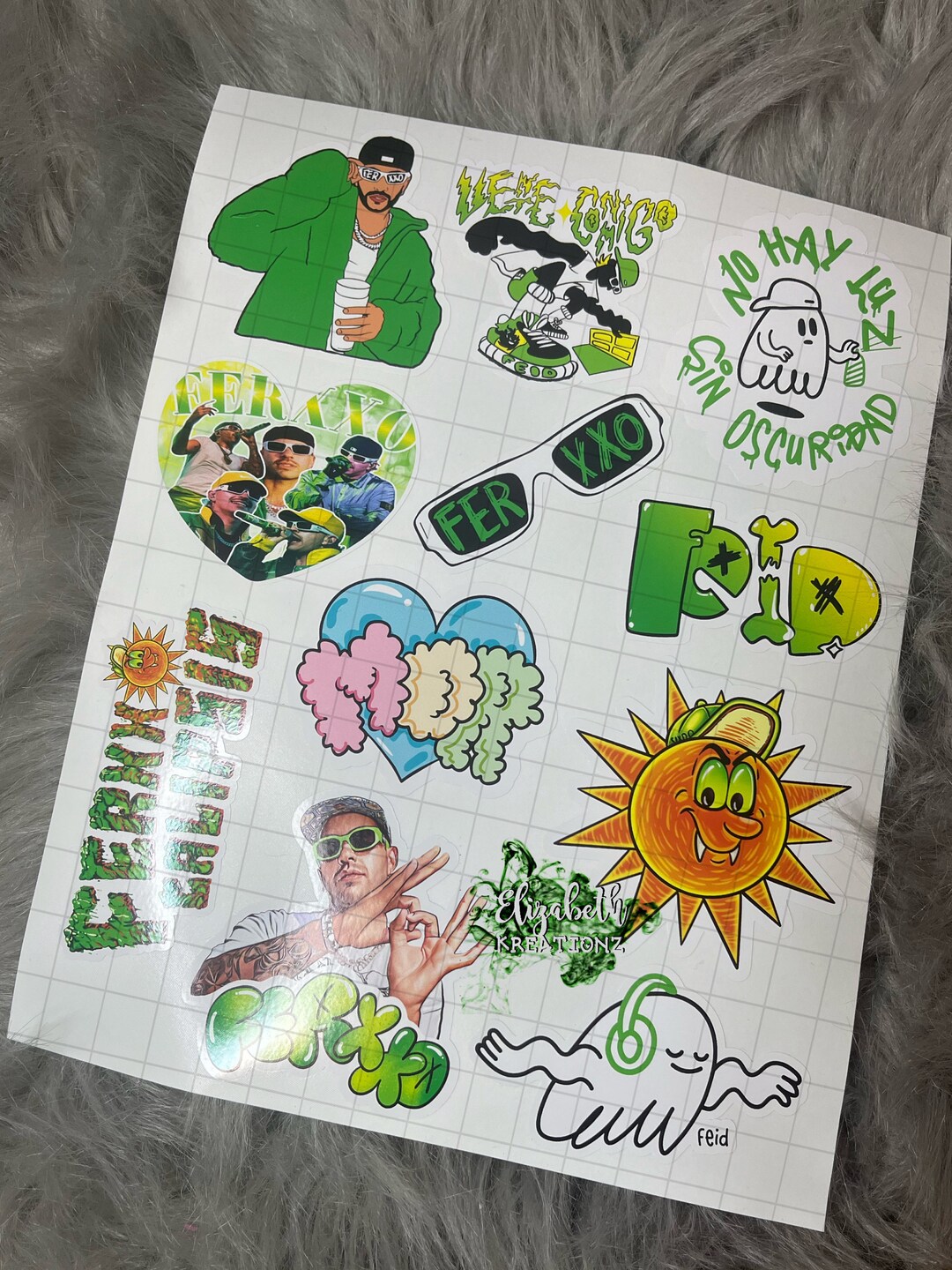 Ferxxo Sticker Sheet | Feid Stickers | Ferxxo Mor Vinyl Stickers - Etsy
