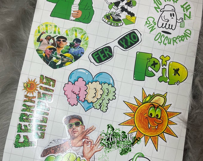 Ferxxo Sticker Sheet | Feid Stickers | Ferxxo Mor Vinyl Stickers - Etsy