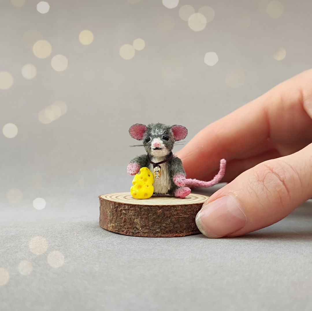 Tiny Mouse Mini Mouse Stuffed Mouse Crochet Mouse Felt Mouse Art Doll ...