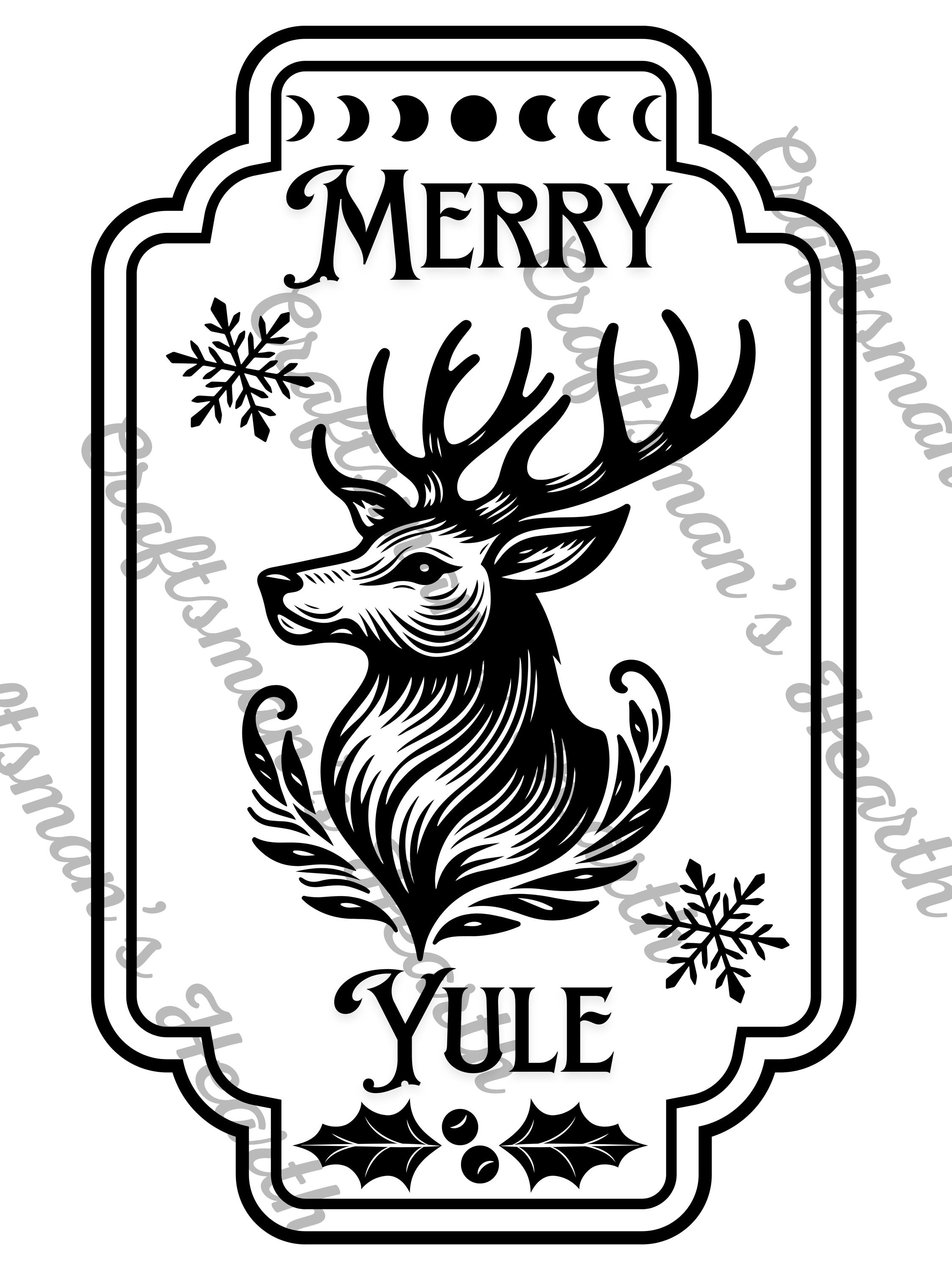 Merry Yule Ornament SVG File - Etsy
