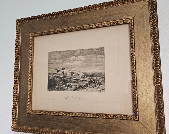 Vintage Peter Moran Lithograph "the Last Hope" - Etsy