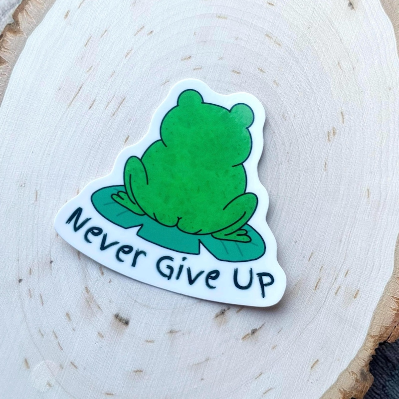 Never Give up Frog - Etsy