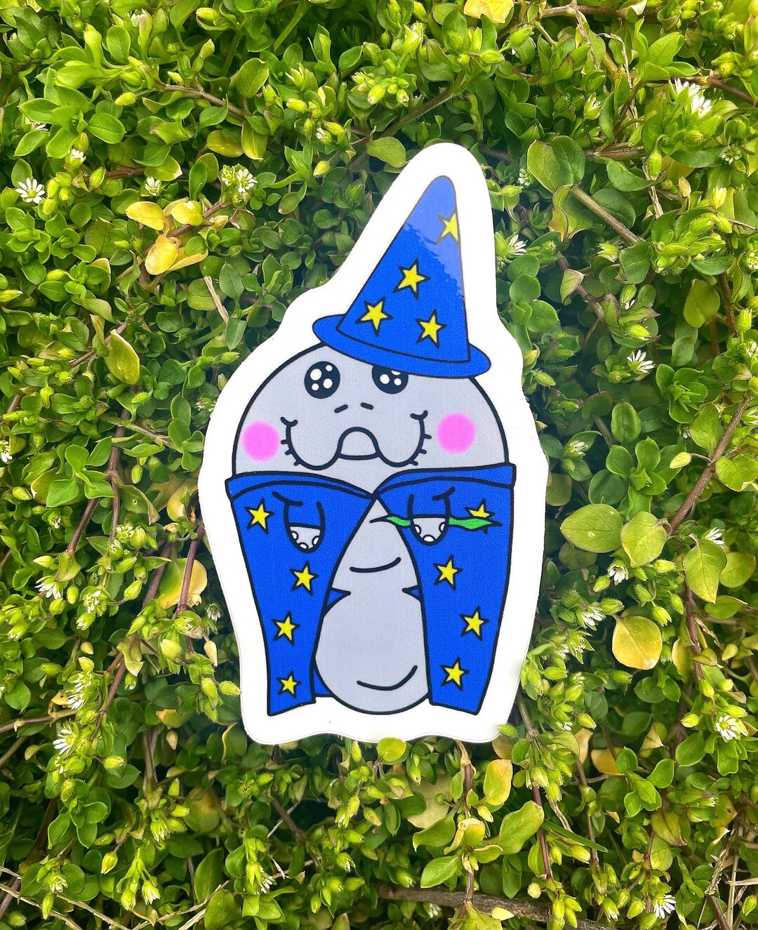 Wizard Manatee Sticker, Cute Sea Cow, Vinyl Waterproof Decal for Laptop ...