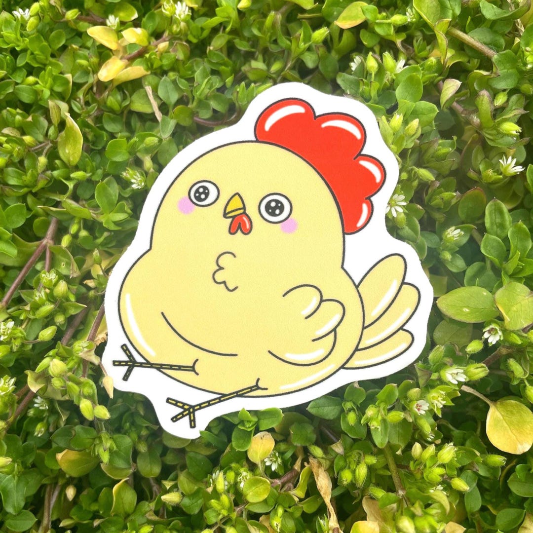 2.5” Cute Chicken Sticker | Farm Animal Sticker for Laptop, Water ...