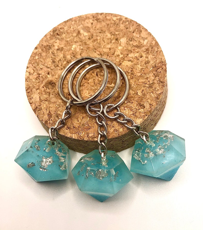 Resin Gem Keychains Set of 1 Silver Flake Silver Purse - Etsy
