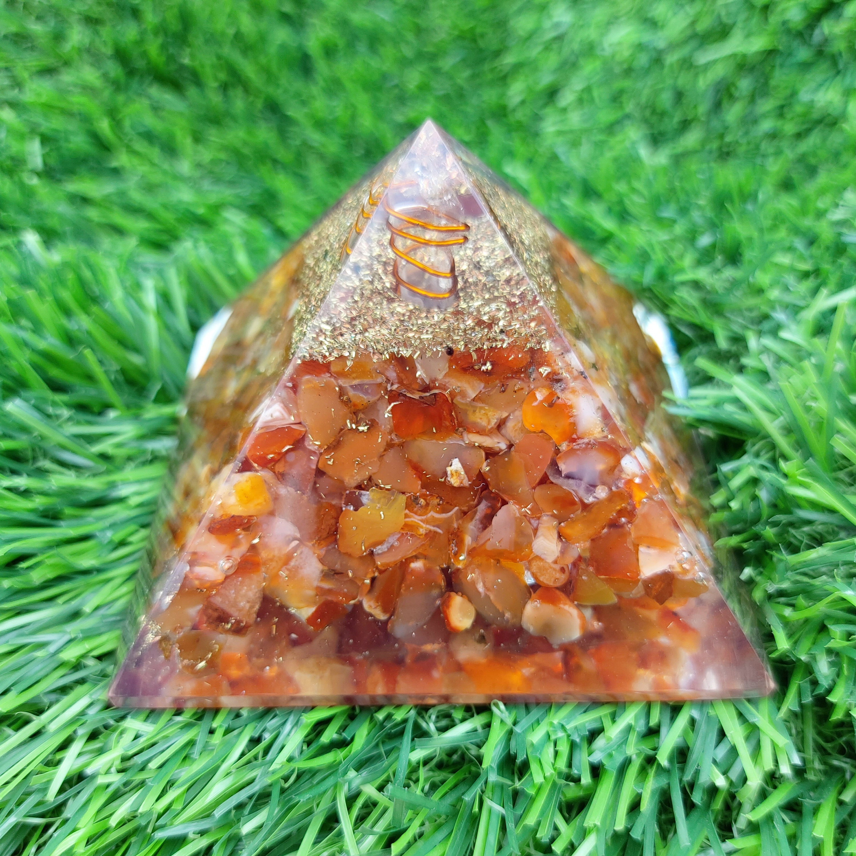 Red Carnelian Orgone Pyramid With OM Symbol Red / Orange | Etsy
