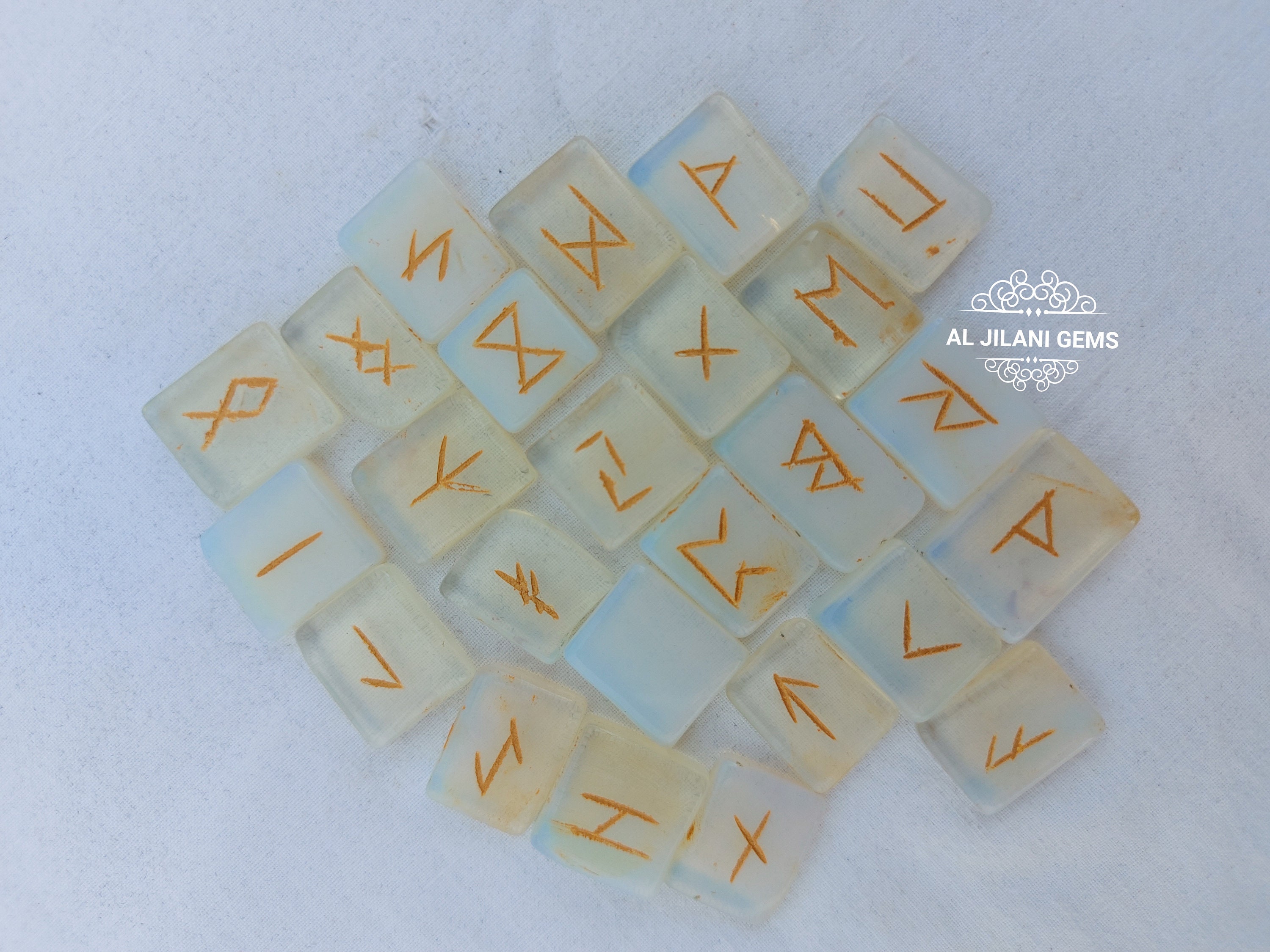 Opal Stone Rune Set Gemstone With Engraved Lettering and | Etsy