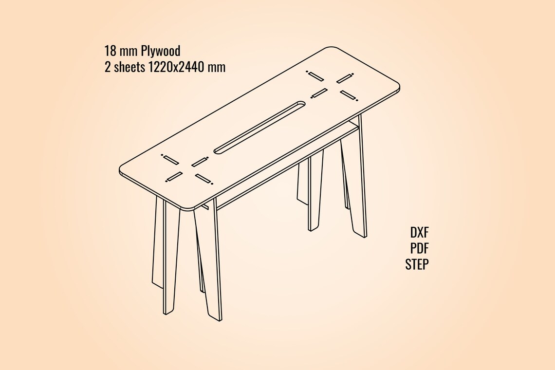 DIY CNC Files Kit Simple Plywood Workbench Plan, DXF & Fusion 360 Files ...