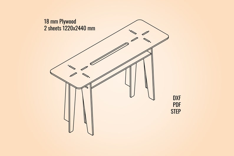 DIY CNC Files Kit Simple Plywood Workbench Plan, DXF & Fusion 360 Files ...