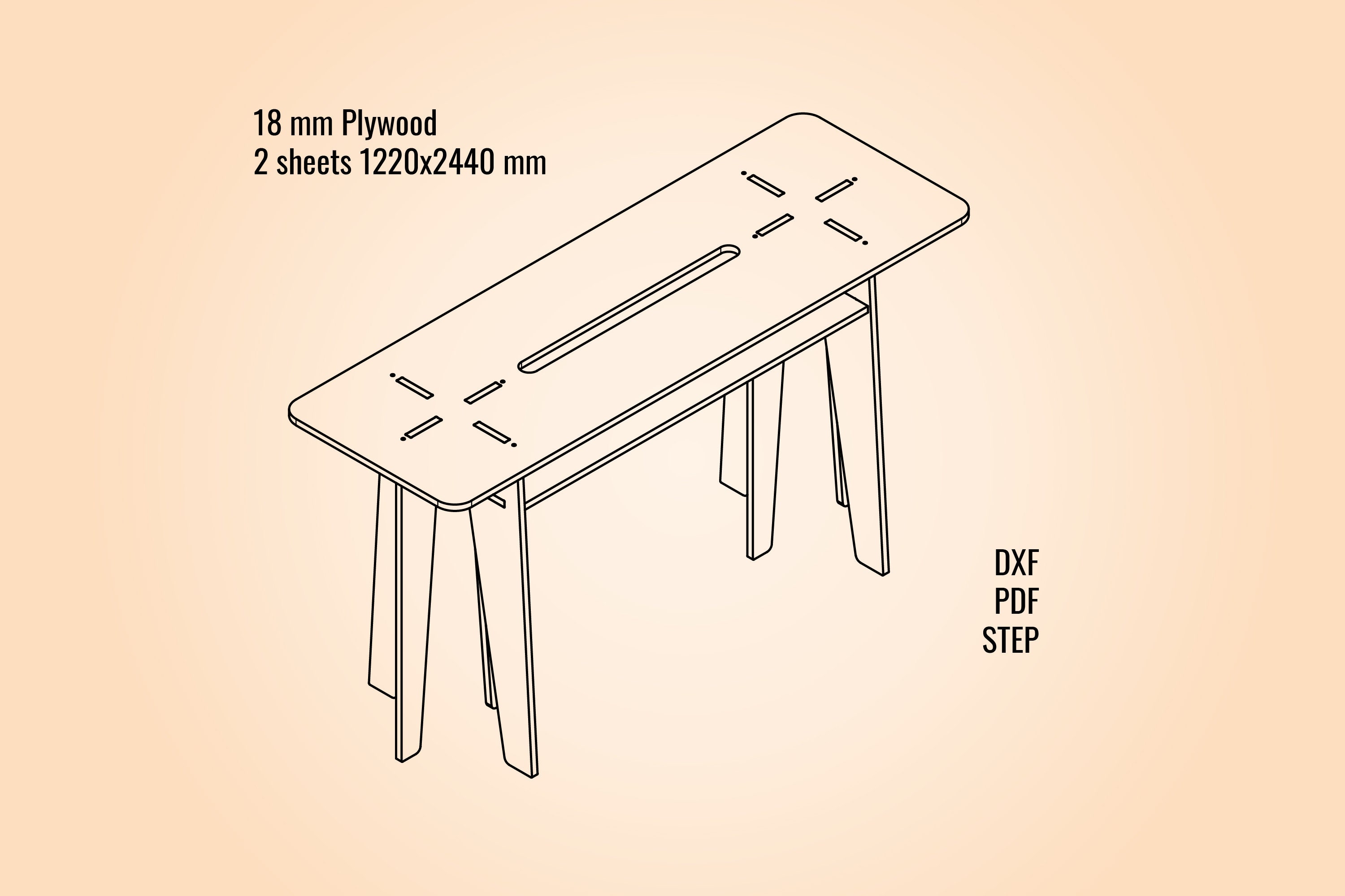 DIY CNC Files Kit Simple Plywood Workbench Plan, DXF & Fusion 360 Files ...
